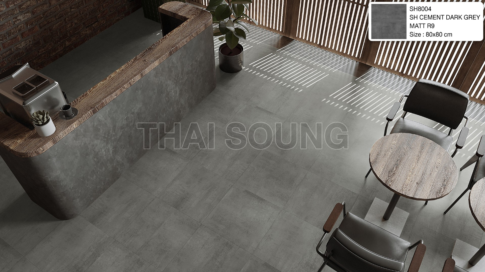 กระเบื้อง SH8004 SH CEMENT DARK GREY MATT 80x80